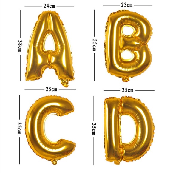 Independent | Party Supplies | Gold Foil Alphabet Letters Party Decor 3 ...
